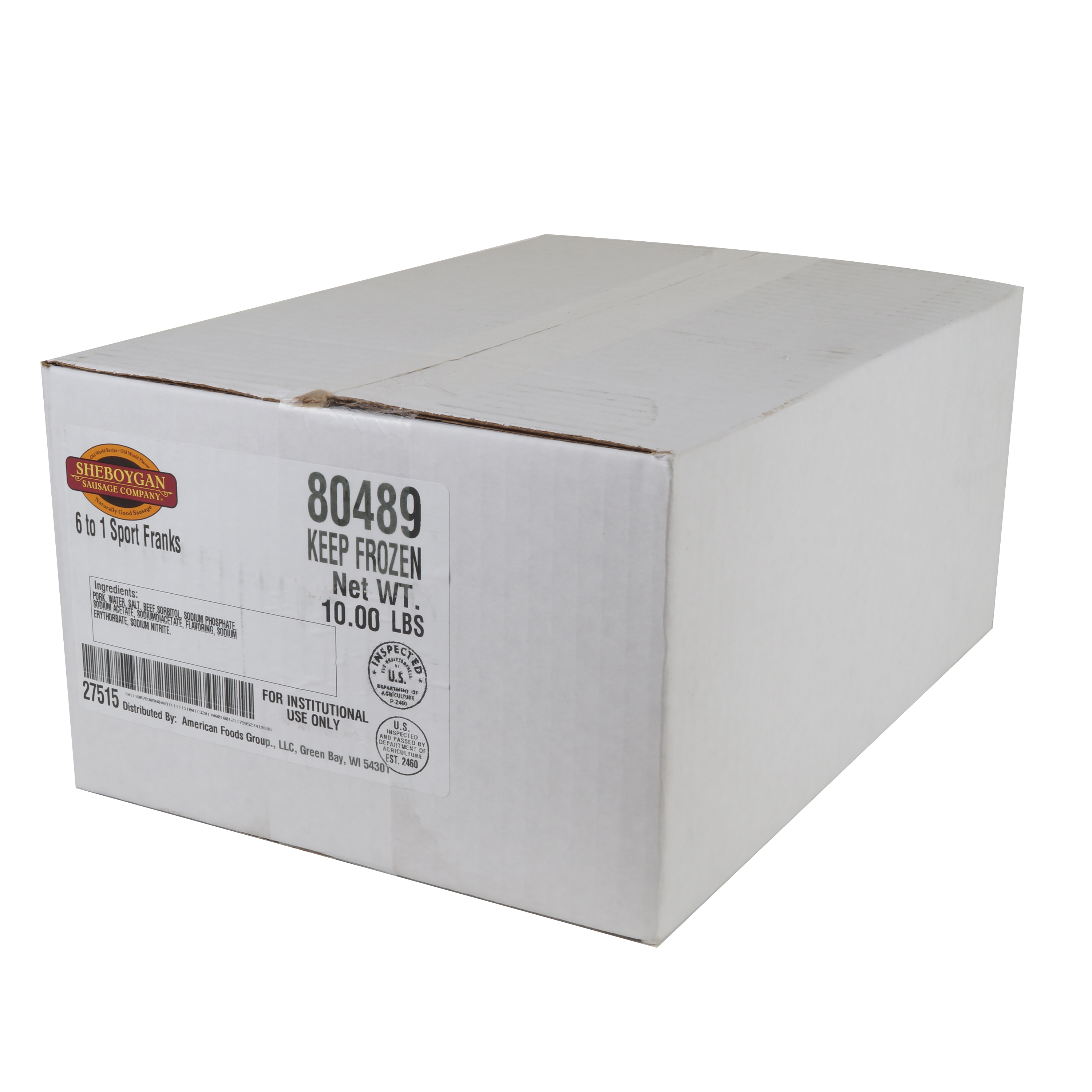 Fully Cooked 6:1 6" Skinless Pork And Beef Hot Dogs 4/2.5 lb Packages